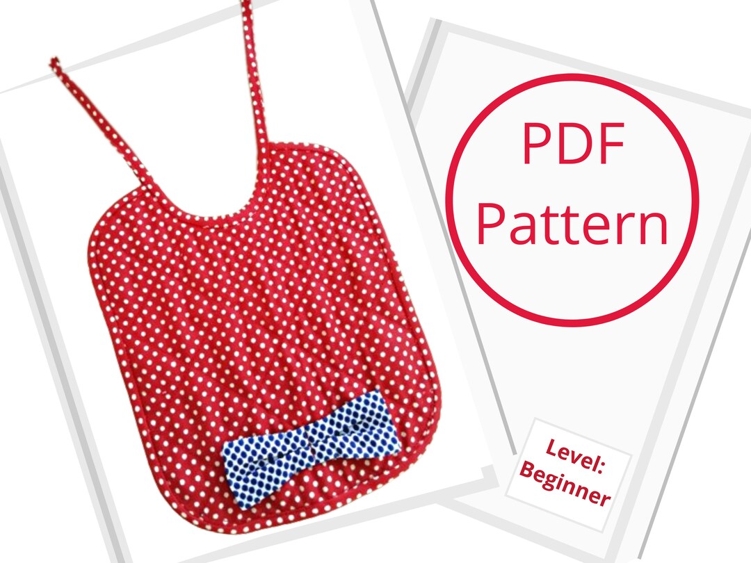 Baby Bib Sewing Pattern Reversible With Blue Bow - Etsy
