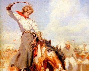 Bronc Rider Painting - Etsy