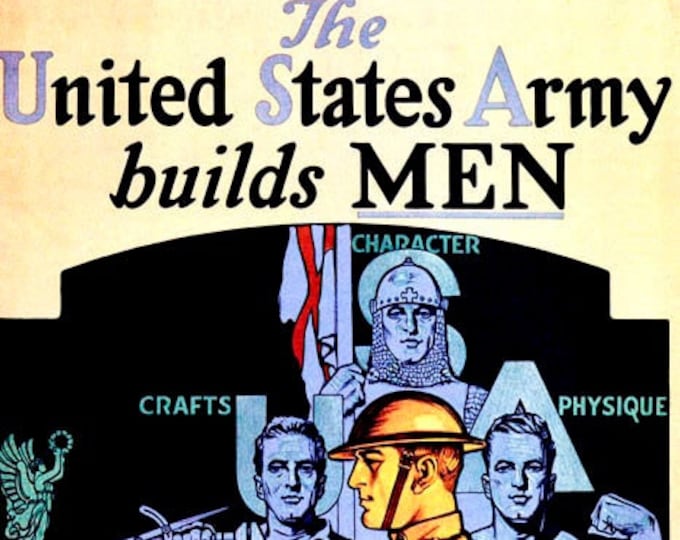 War United States Army Builds Men Character Physique Crafts Vintage ...