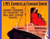 Lms Express Cunard Liner Train Ship Rail Ocean Travel Vintage - Etsy