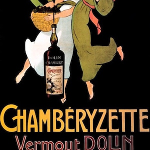 Vermouth Dolin Chamberyzette Girls Grapes French Aperitif Vintage ...