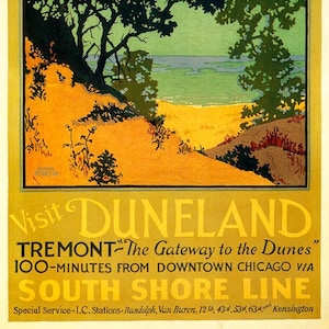 Duneland Tremont South Shore Chicago American Travel Vintage Poster ...