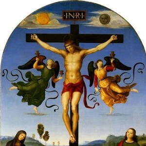 The Crucified Christ With the Virgin Mary Saints Angels by Raphael Repro - Etsy