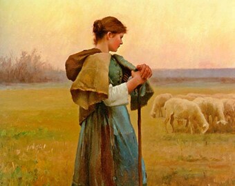 Shepherdess Painting - Etsy