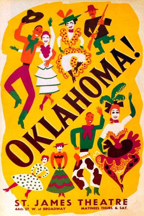 Oklahoma St. James Broadway New York Show Theatre Theater Vintage ...