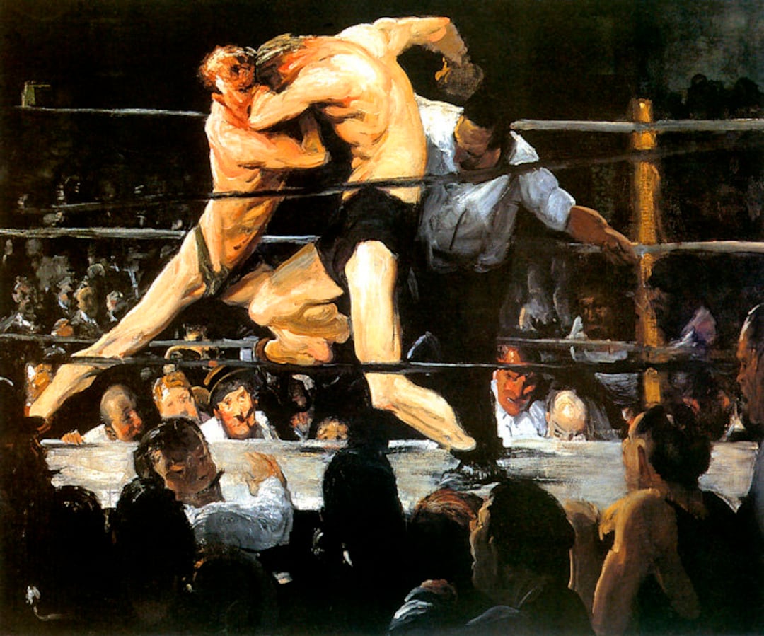Stag at Sharkey's Boxing Fighters Muscles Blows Painting by George ...