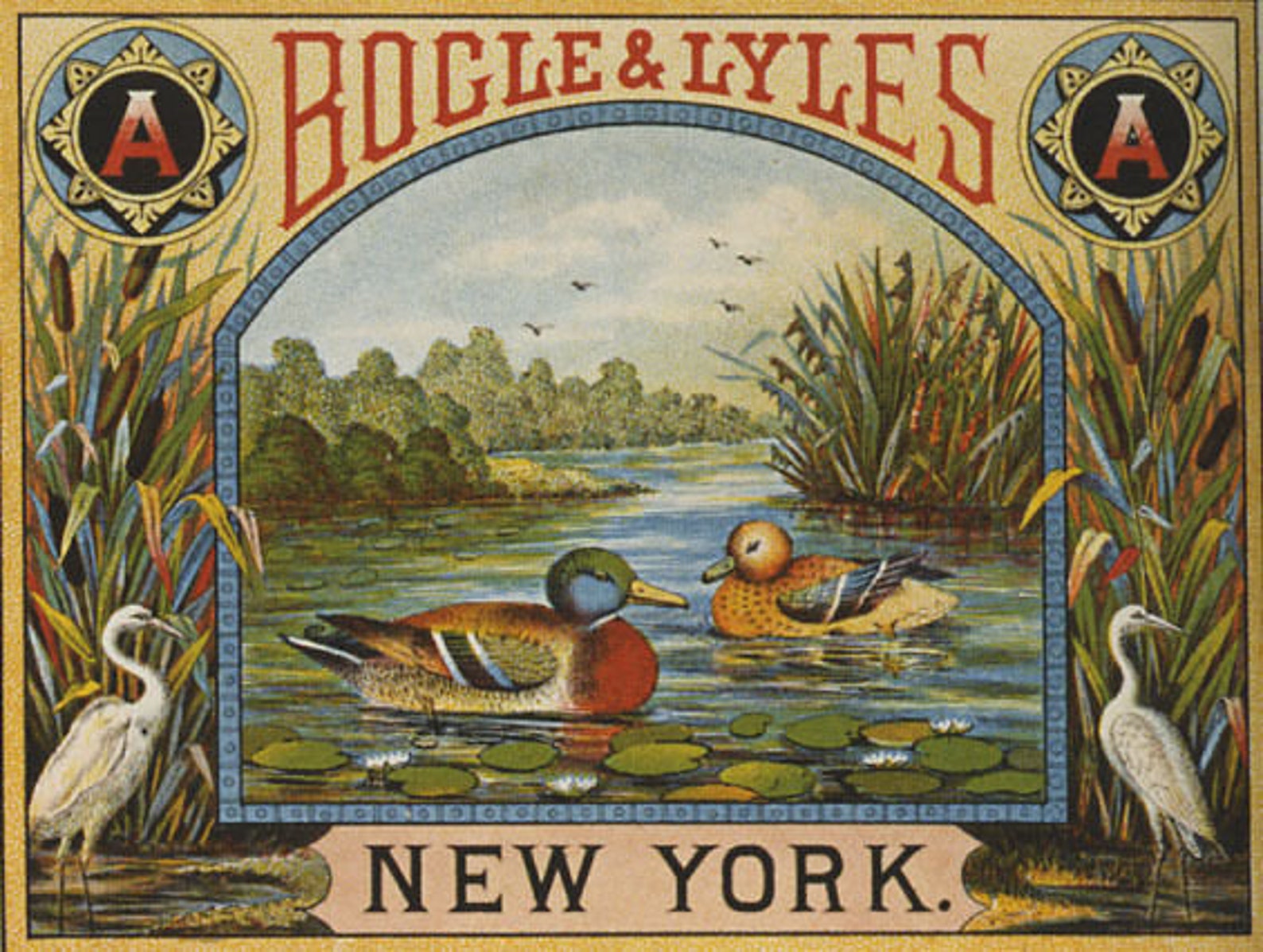 Crate Label Duck Lake Birds Bogle Lyles New York Usa Vintage | Etsy