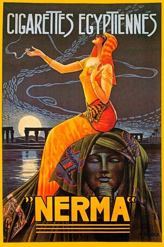 Nerma Cigarettes Egyptiennes Fashion Girl Cigar Egypt Deco | Etsy