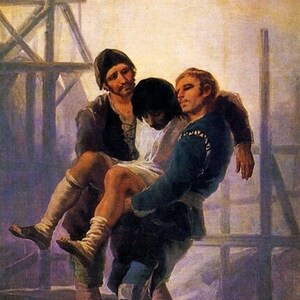The Injured Mason Accident Building Under Construction Painting by Goya ...