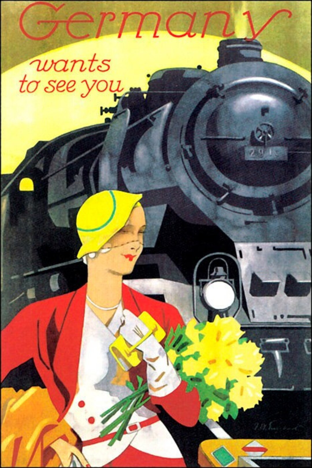Germany Wants to See You European Train Travel Vintage Poster Repro - Etsy