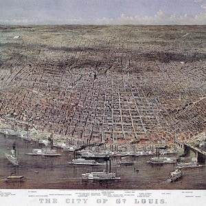 1800's Map the City of Saint Louis Missouri USA Poster Reproduction - Etsy