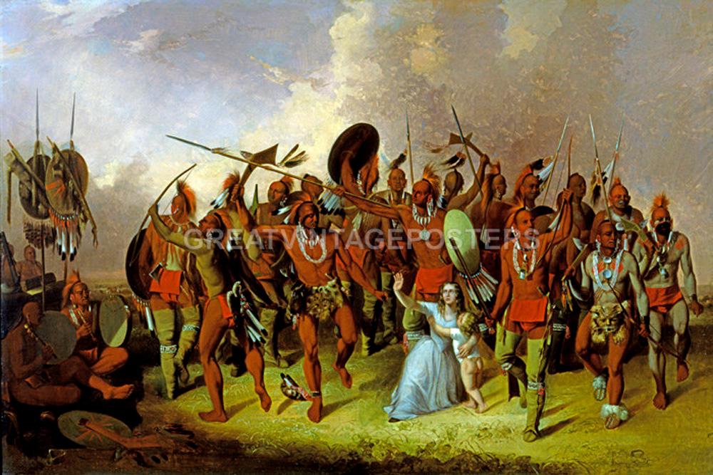 Osage Scalp Dance Indian Warriors White Woman and Child by J. M ...