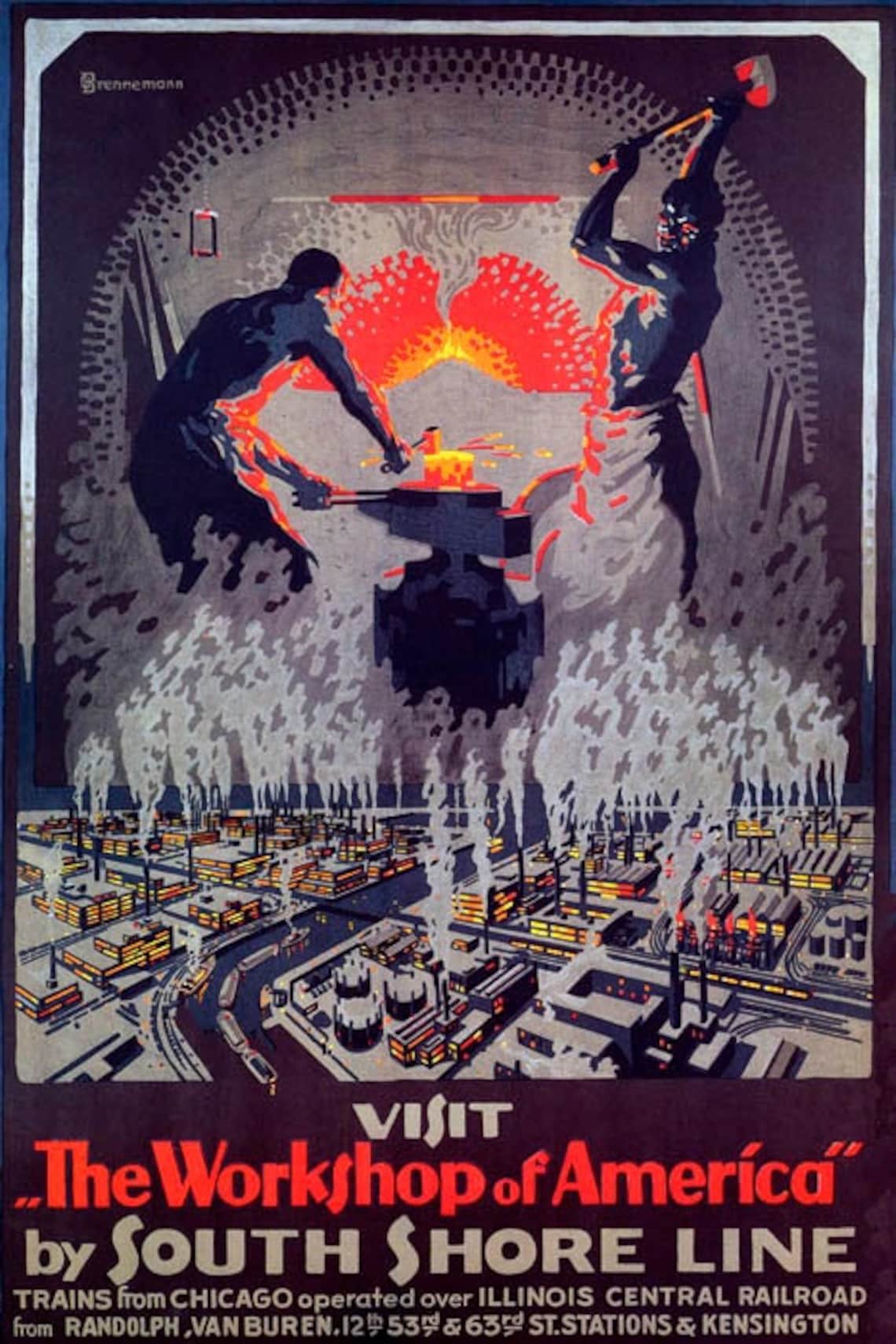 Workshop of America Industry Steel Mill Chicago South Shore Vintage ...