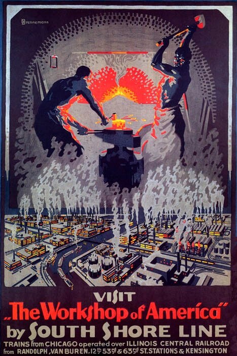 Workshop of America Industry Steel Mill Chicago South Shore Vintage ...