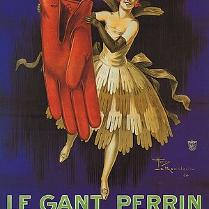 Gloves Girl La Gant Perrin Always Stylish Fashion French Vintage Poster ...