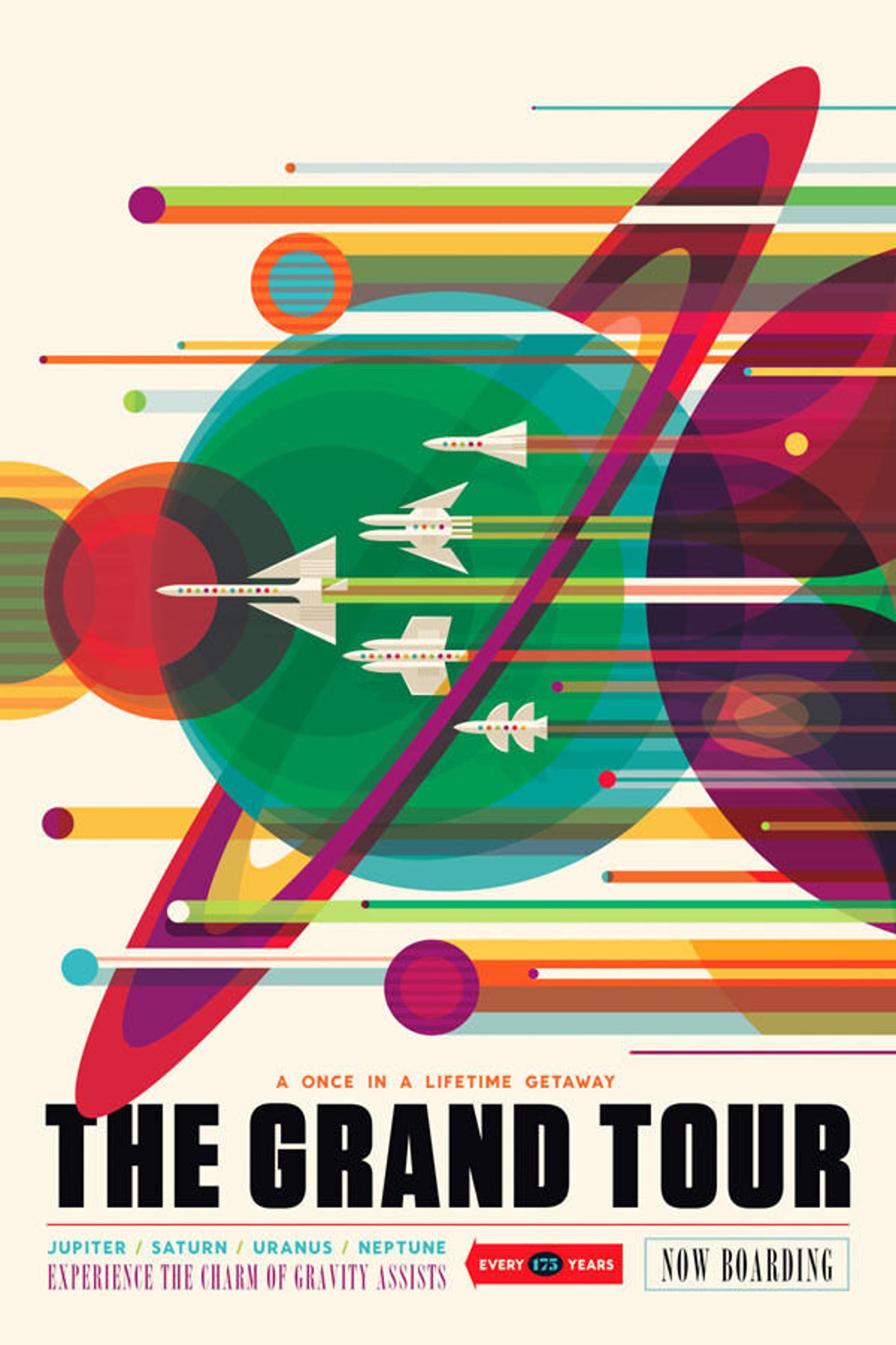 NASA Space Tourism Travel Poster Planet Quest the Grand Tour | Etsy