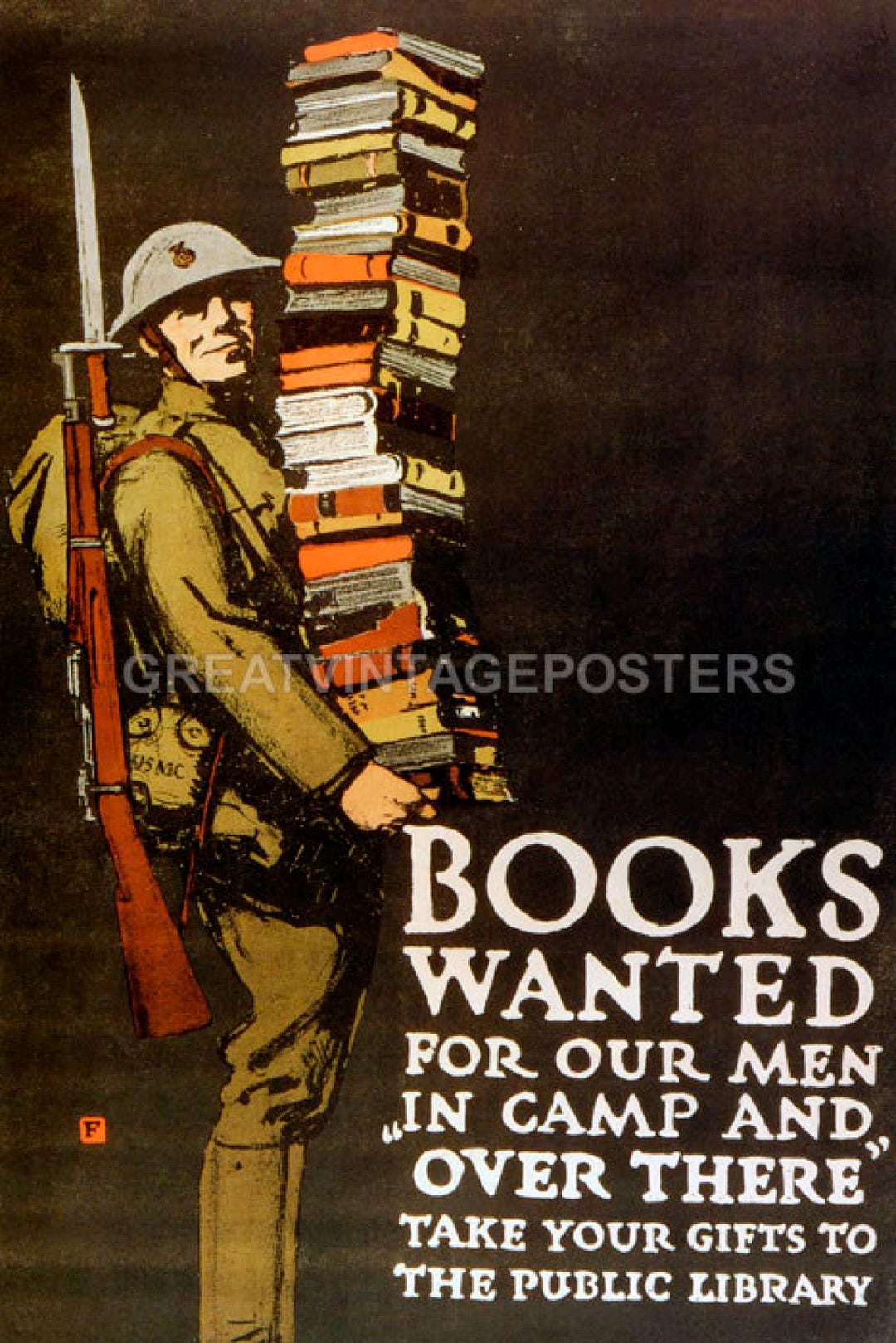 War Soldier Books Wanted for Our Men in Camp and Over There Vintage ...