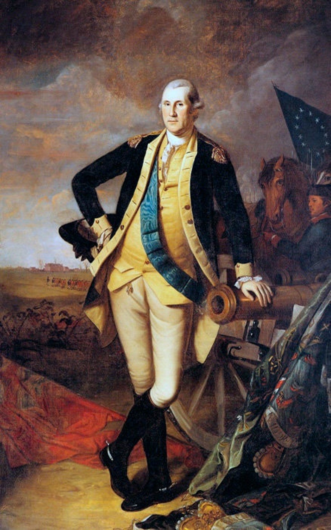 George Washington at Princeton Battle 1779 Painting by Charles W. Peale ...