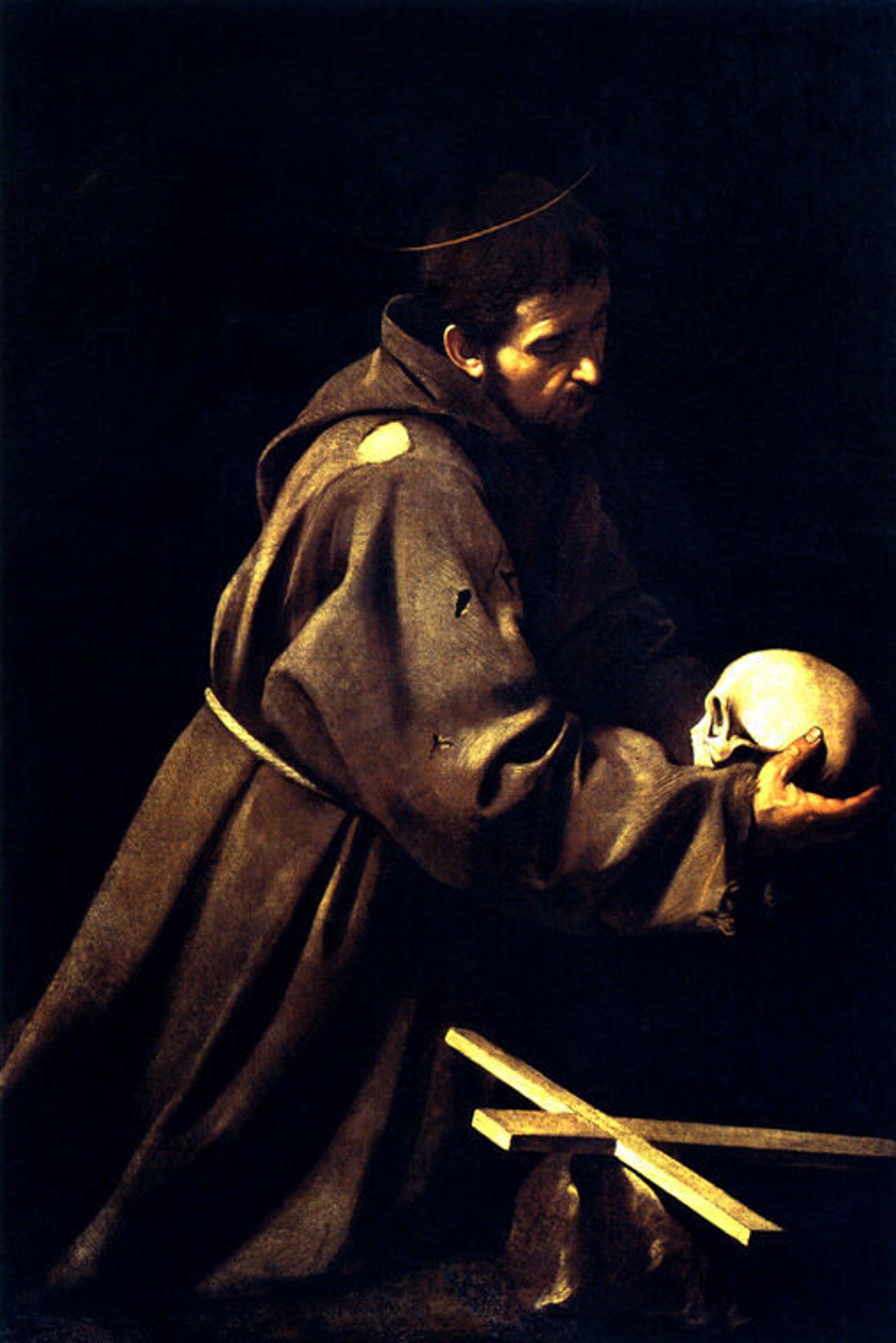 Saint Francis Meditating Skull Religion Italian Painting By | Etsy