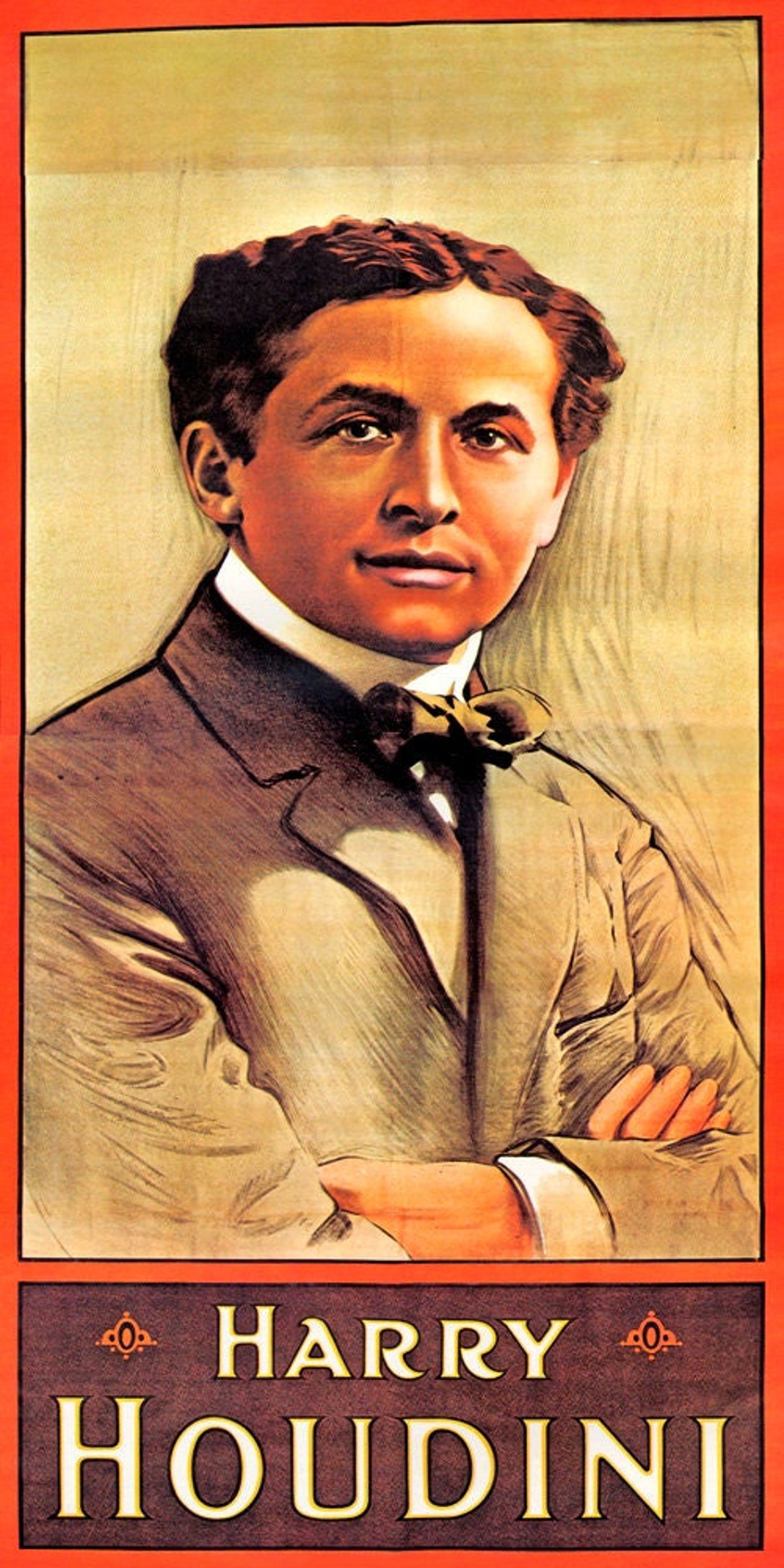 Magic Harry Houdini Magician Portrait Vintage Poster Reproduction - Etsy