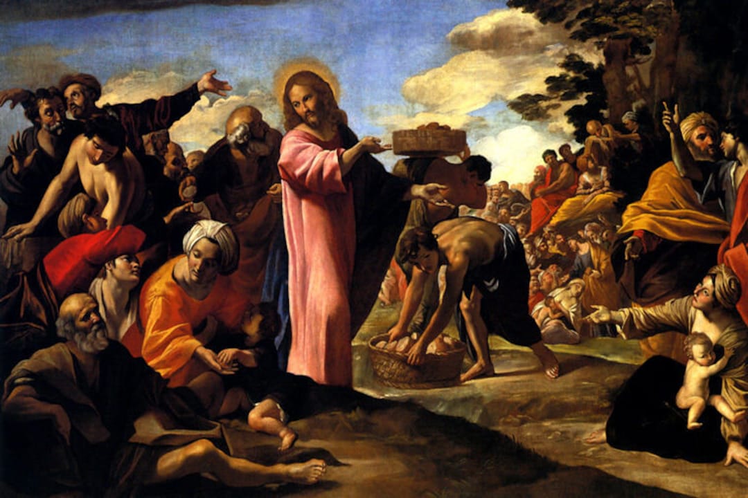 The Multiplication of Loaves Bread Jesus Painting by Giovanni Lanfranco ...