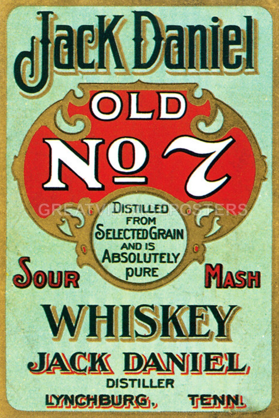 Jack Daniel No.7 Whiskey Sour Mash Tennessee USA Distiller Vintage ...