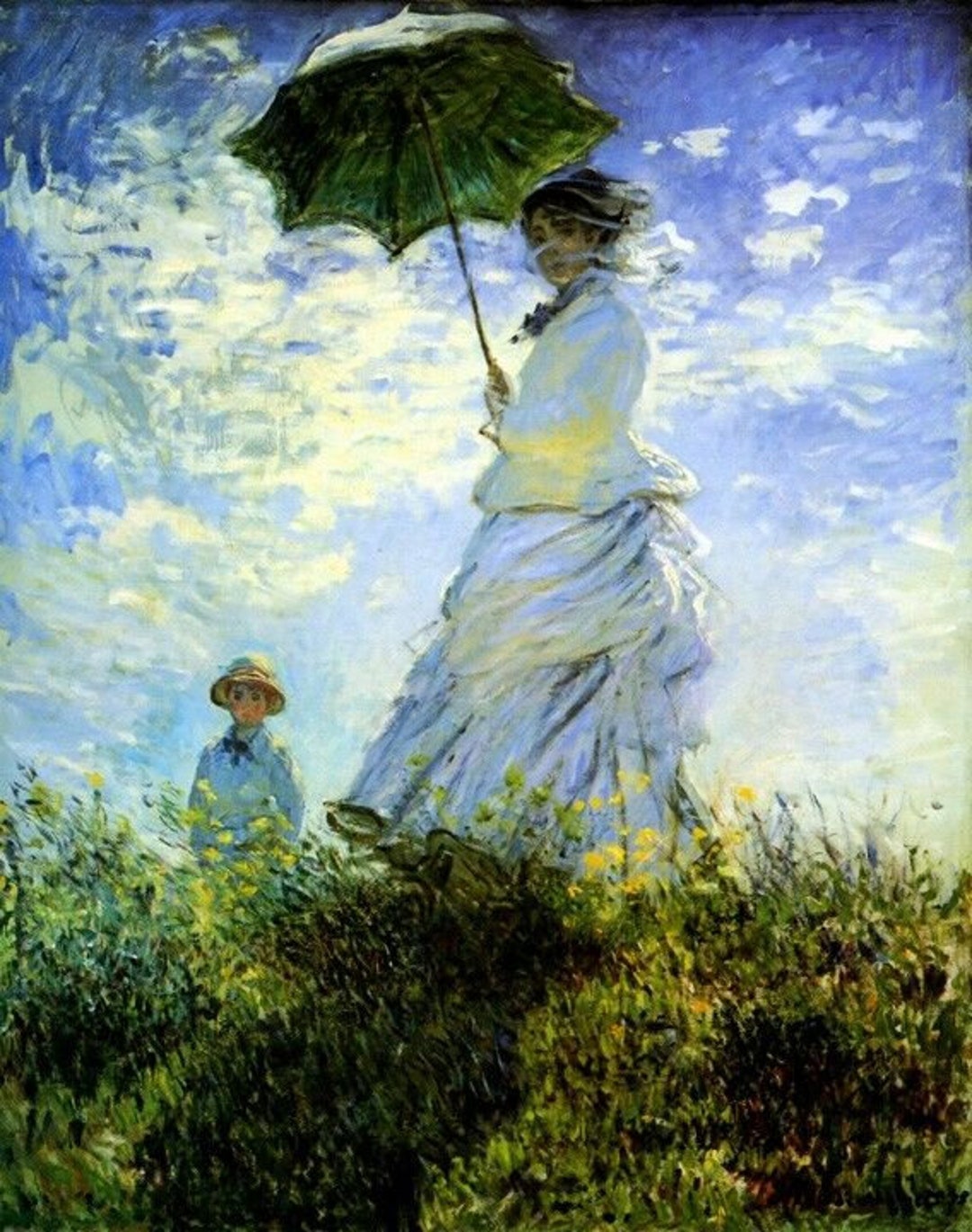 Woman With A Parasol Madame Monet and Son 1875 Painting by Claude Monet ...