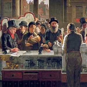 1883 Irish Public Bar Beer Restaurant Art Painting by John Henry ...