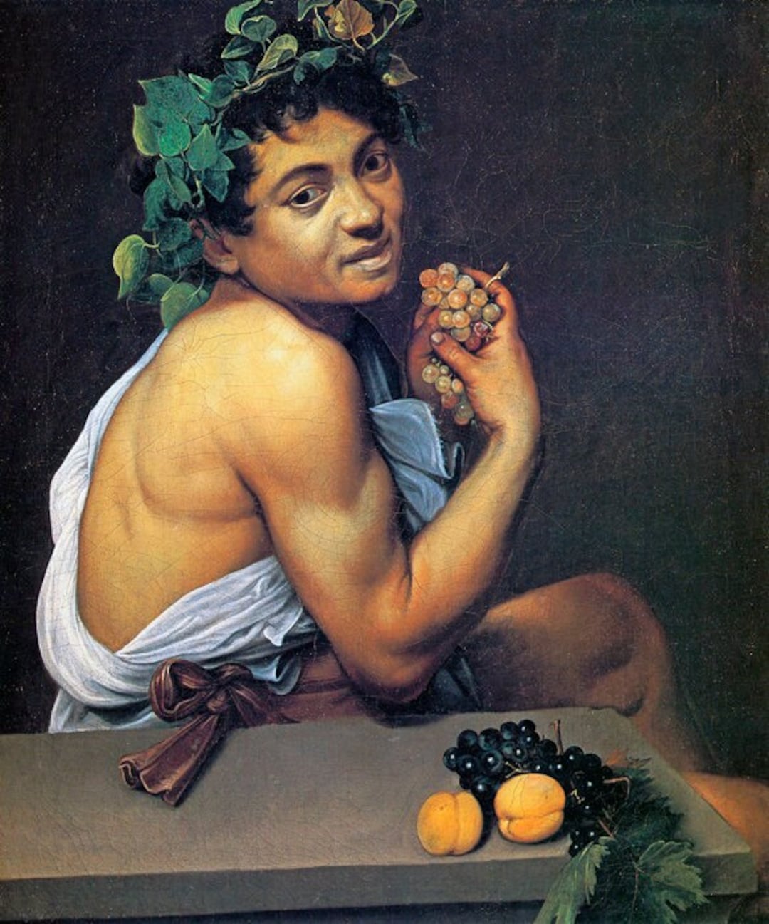 Bacchus God of Grape Harvast Winemaking Wine Painting by Caravaggio ...