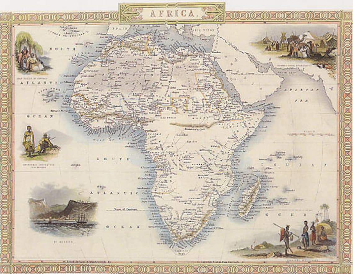 1800'S Map Africa Africans Indigenous Ethnic Groups People | Etsy