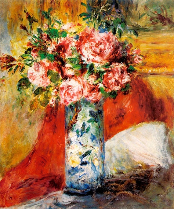 Roses in A Vase Flowers 1876 French Impressionist Painting by | Etsy