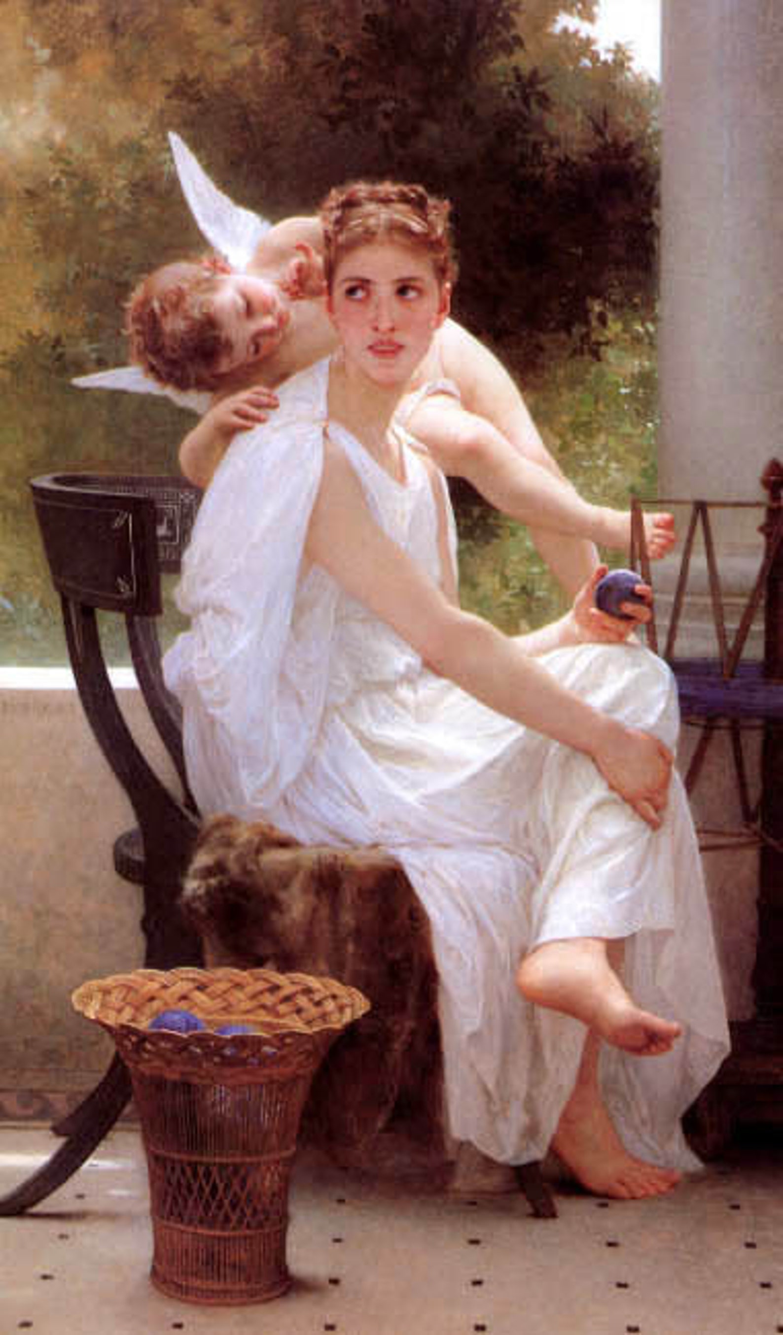 Girl Work Interrupted Cupid and Psyche Painting by Bouguereau Paper ...