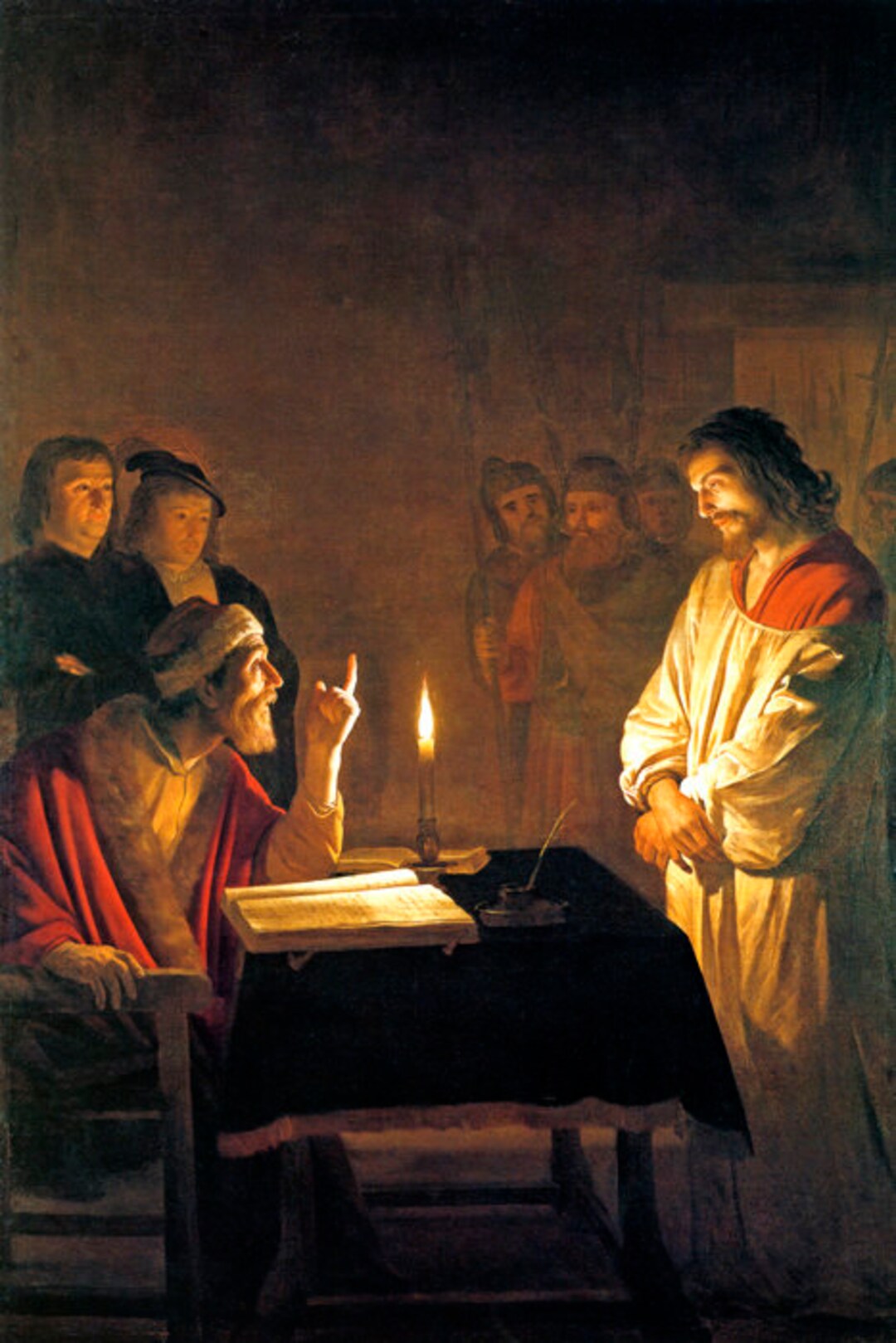 JESUS CHRIST Before the High Priest Candle Light Painting by Gerrit ...