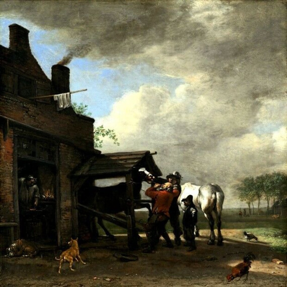 A Farrier Shop Horse Hoof Care Dog Chicken 1648 Painting By | Etsy