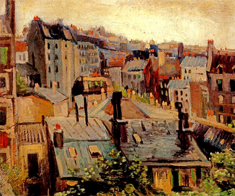 Roofs in Paris 1886 Impressionist Painting by Vincent Van Gogh - Etsy