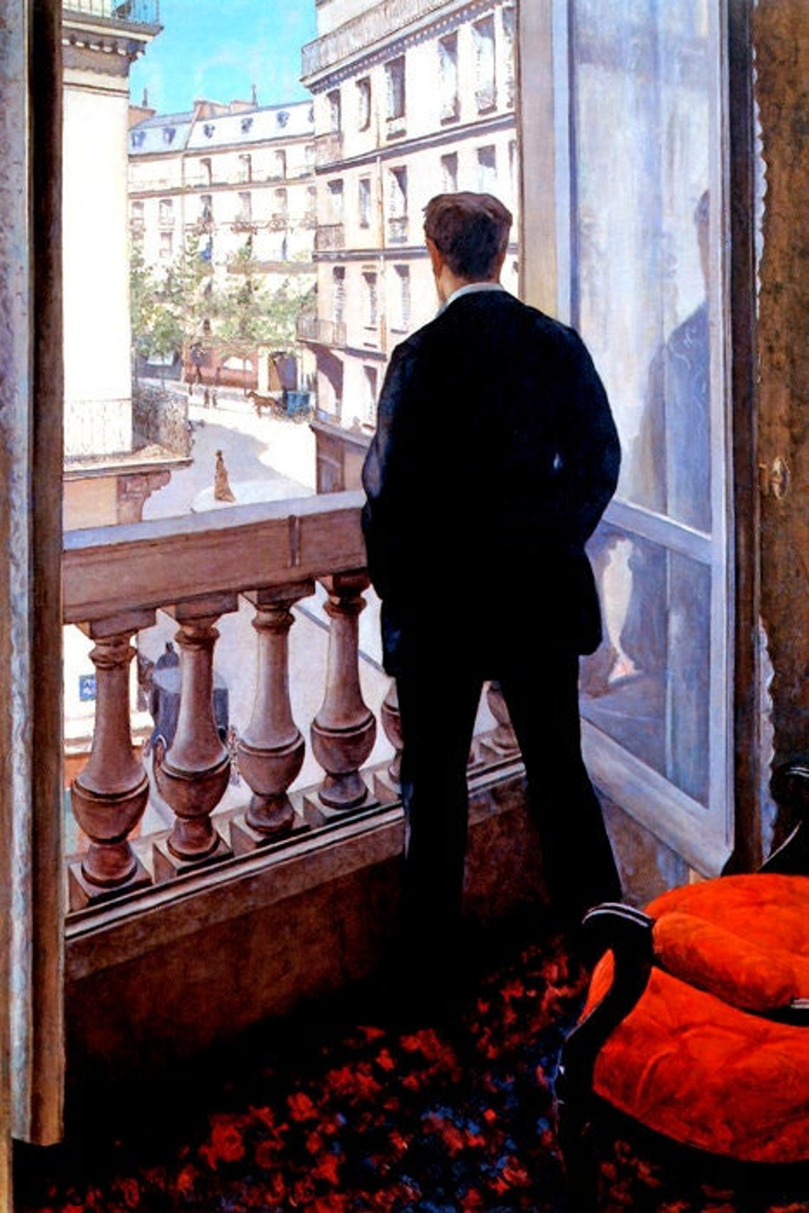Young Man at His Window Paris Urban Scene 1875 Painting by - Etsy