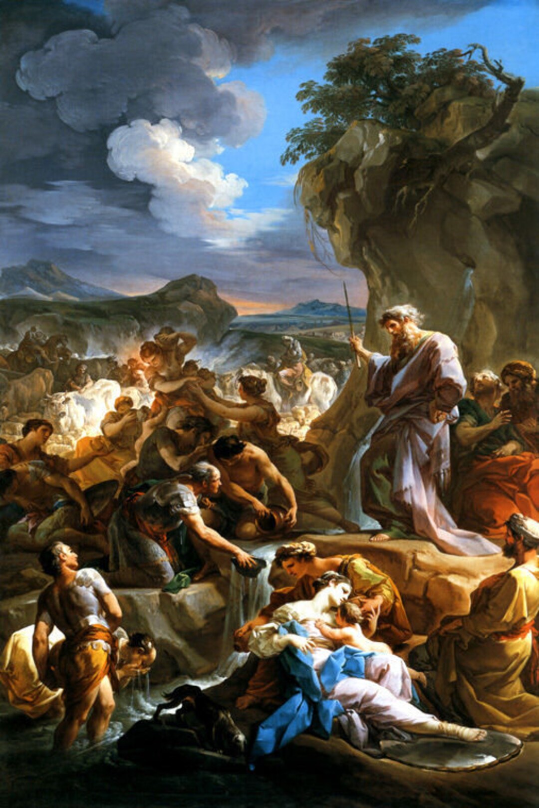 Moses Striking the Rock Biblical Italian Painting by Corrado Giaquinto ...