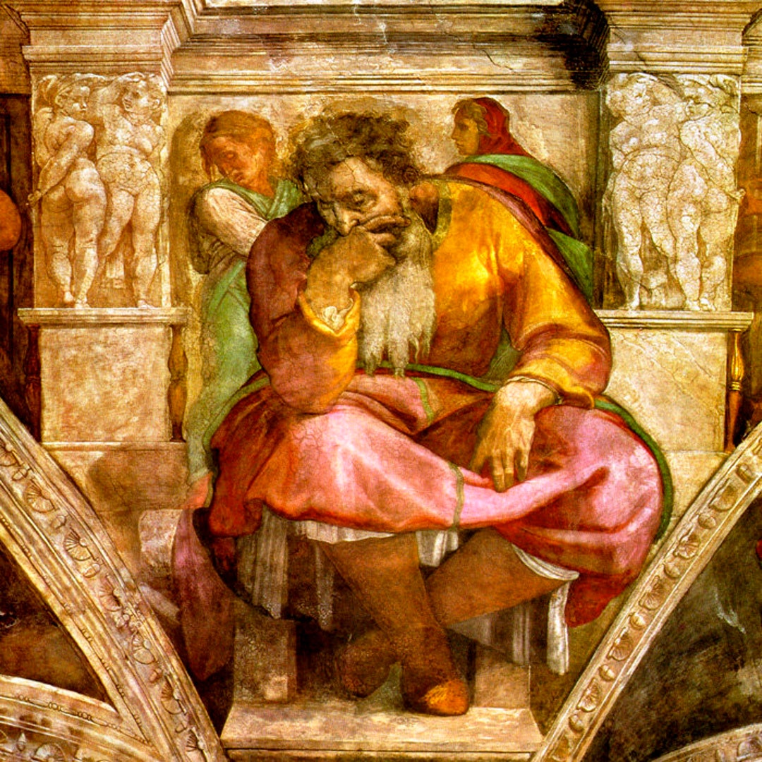 Jeremiah Weeping Prophet Hebrew Bible Religion Paiting by Michelangelo ...