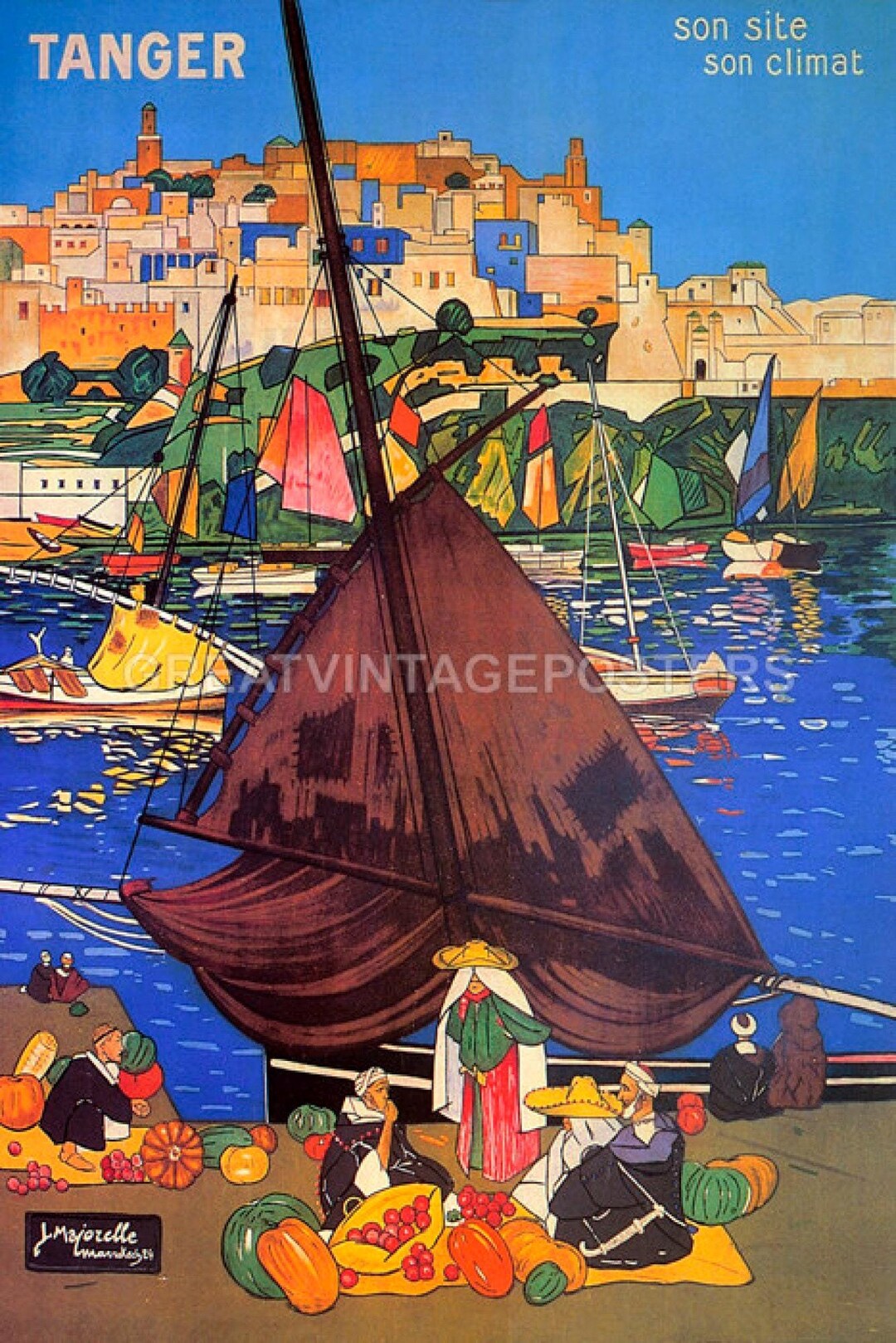 City of Tanger Tangier Morocco North Africa Travel Tourism Vintage ...