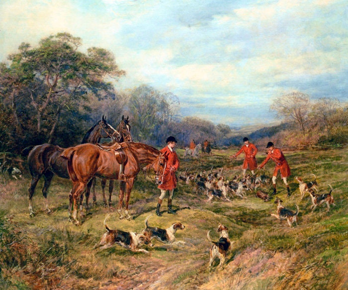 The Kill English Hunting Scene Hound Dog Horse Painting by Heywood ...