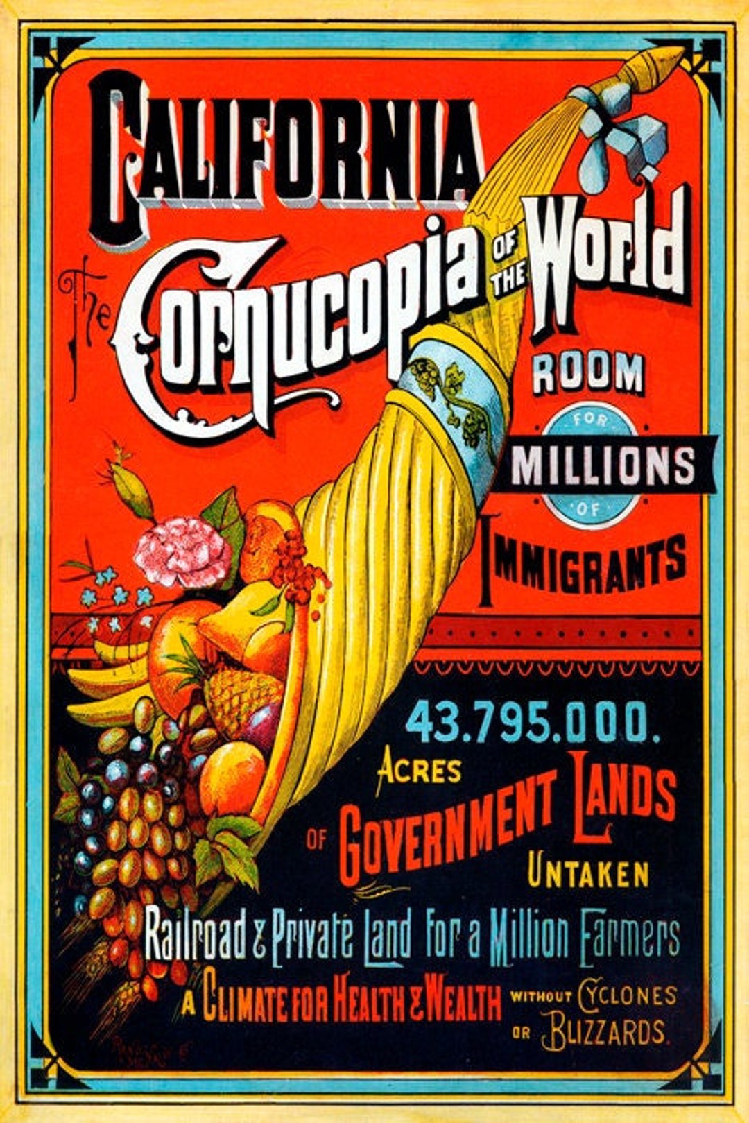 California Cornucopia of World Fruits Farmers Crate Label Vintage ...