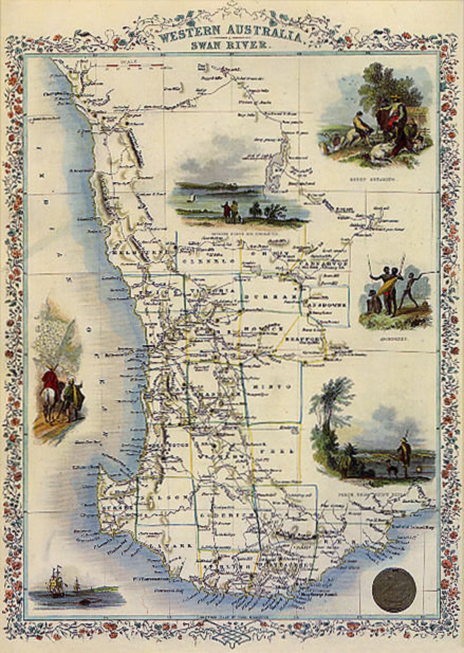 1800'S Map Western Australia Swan River Repro Poster - Etsy