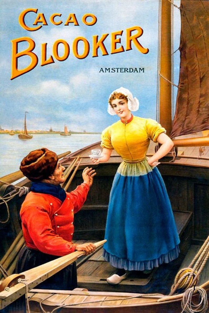Cacao Blooker Amsterdam Boat Sailor Cup of Chocolate Dutch - Etsy