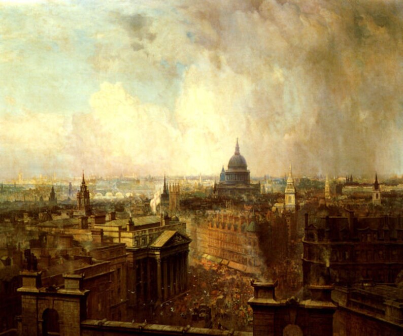 The Heart of the Empire British London 1904 Painting by Niels - Etsy