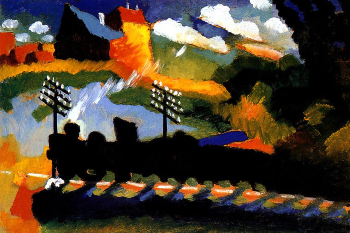 Murnau View With Railway and Castle Train Painting by Wassily - Etsy