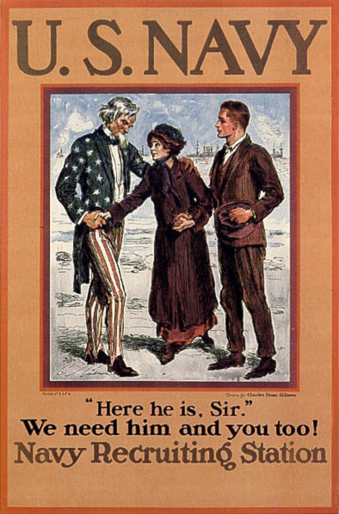 War Us Navy Recruiting Uncle Sam We Need Him Mother Son - Etsy