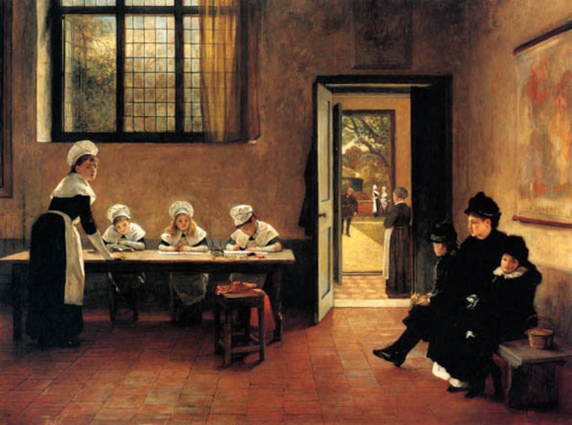 The Arrival in the Orphanage Children 1879 Painting by George - Etsy