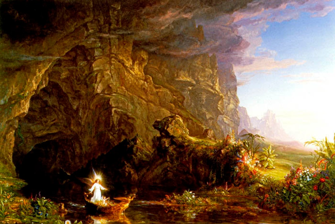 The Voyage of Life Childhood Stages of Human Life Painting by Thomas ...