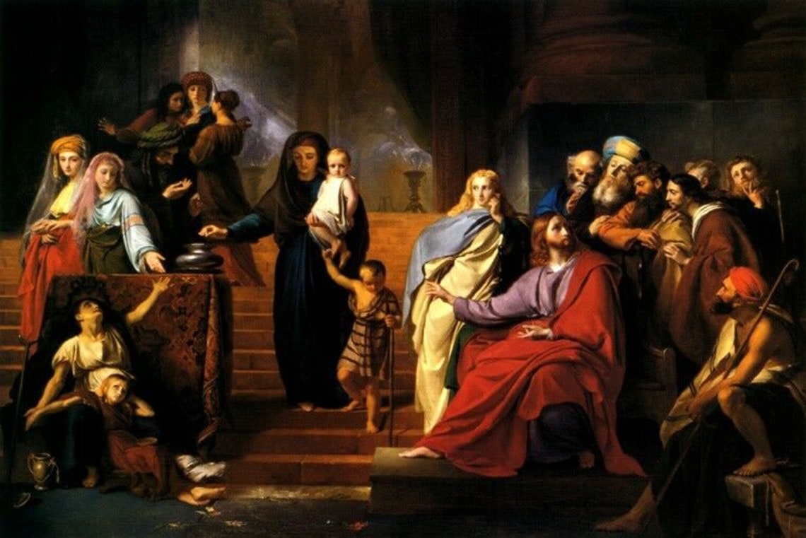 Christ Giving to the Poor Religious Painting by Francois - Etsy