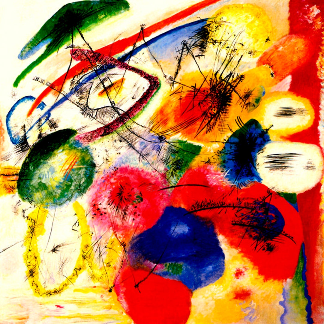 Black Lines I Shapes Colors Float Abstract Painting by Wassily ...